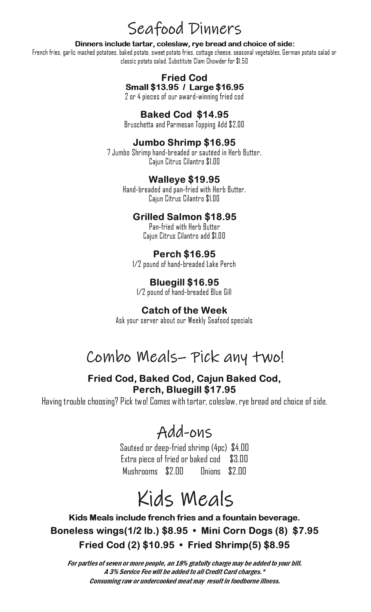 Menu | Crawfish Junction
