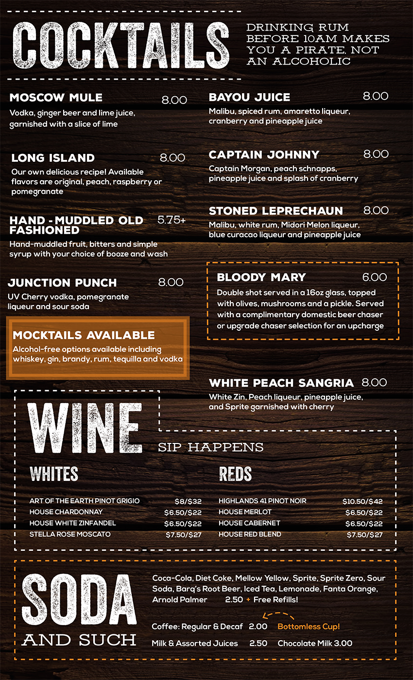 Menu | Crawfish Junction