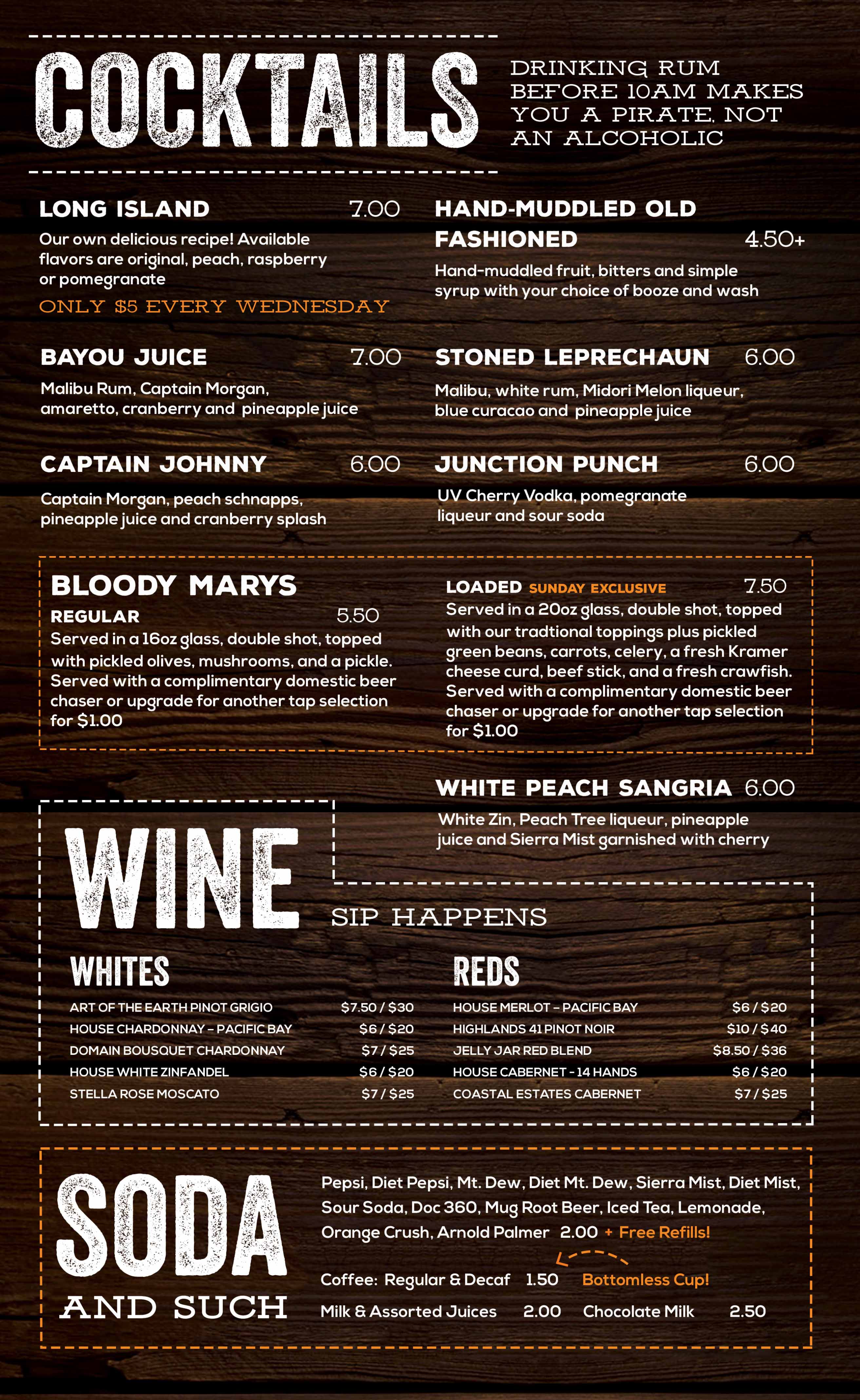 Menu | Crawfish Junction