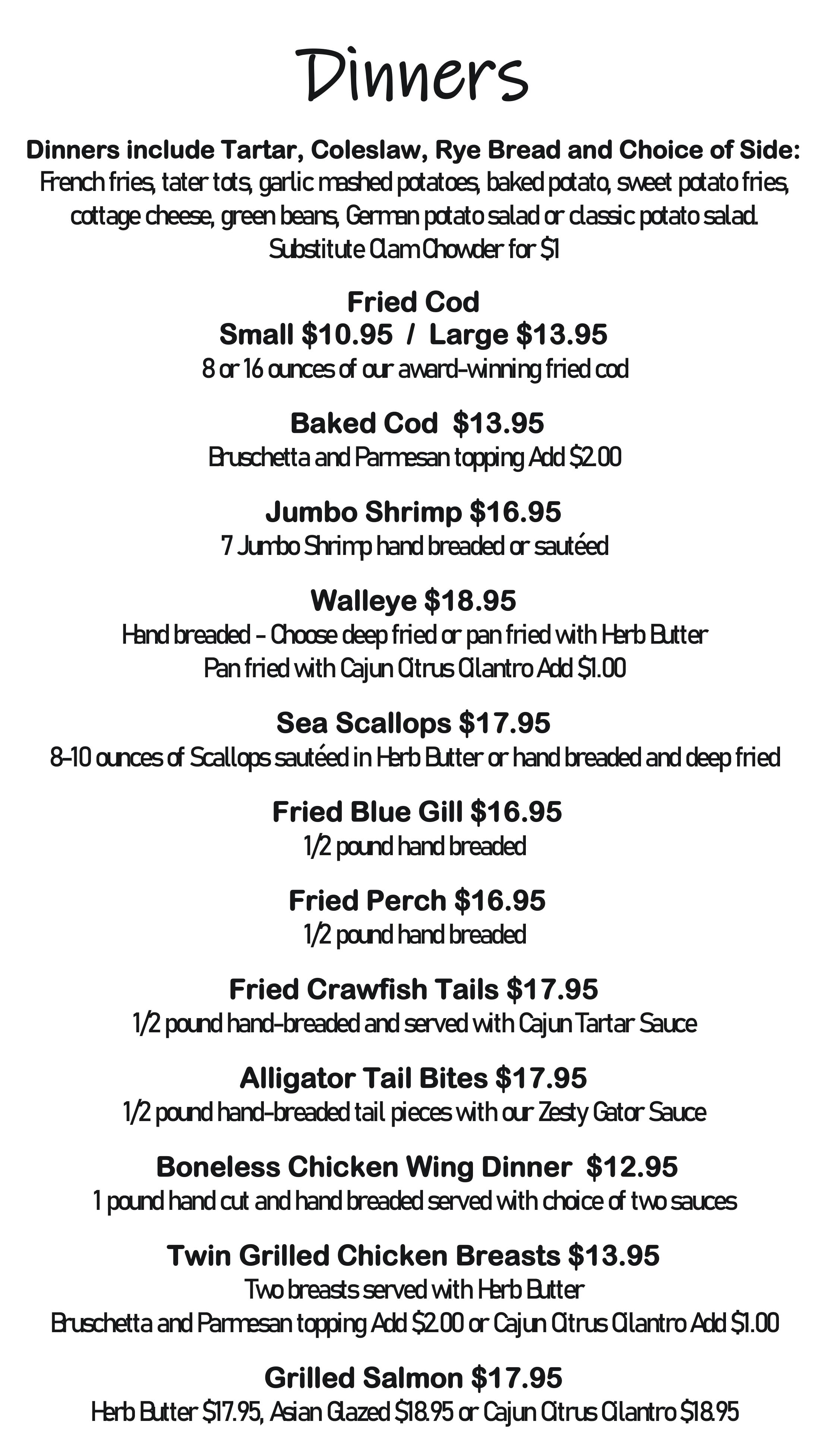 Menu | Crawfish Junction